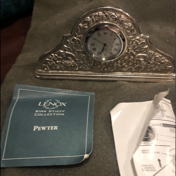 Lenox | Accents | Vintage Lenox Pewter Shelf Clock Kirk Stieff ...